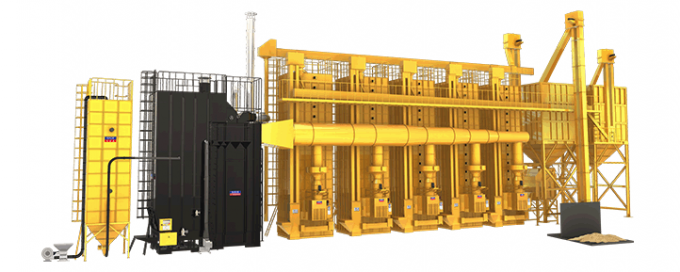 Automatic Biomass Heating Systems Rice Husk Furnace With Heat Exchanger